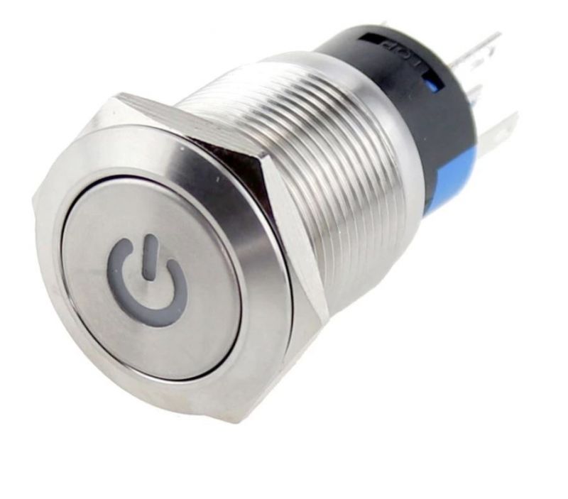 Einbauschalter - / Taster 16 mm Edelstahl Power LED