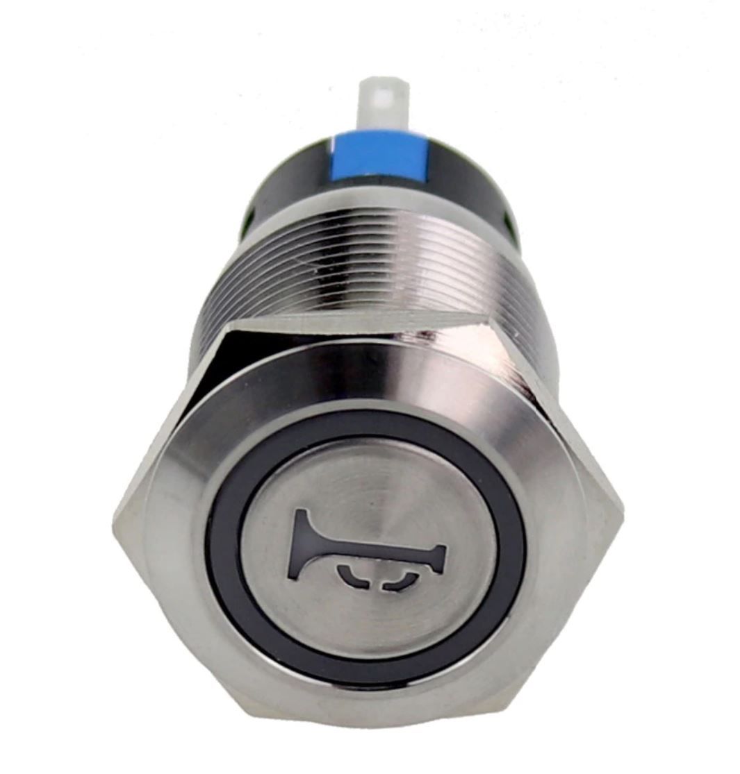 Einbauschalter - / Taster 16 mm Edelstahl Power LED